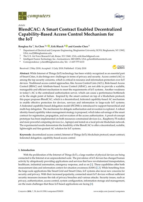 Pdf Blendcac A Smart Contract Enabled Decentralized Capability Based