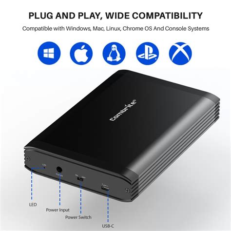 Combrite USB Type C External Hard Drive Enclosure With UK Power Adapter USB C