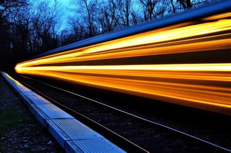 Passing Light Reflections On A Fastmoving Train Premium Ai Generated