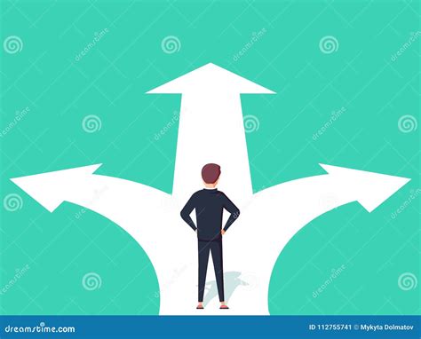 Business Decision Concept Illustration Businessman Standing On The