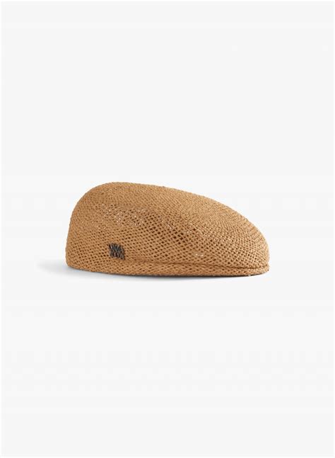 Camel Straw Flat Cap Cinzia Rocca