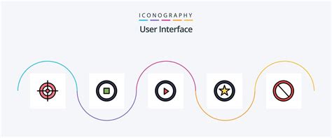 User Interface Line Filled Flat Icon Pack Including User User
