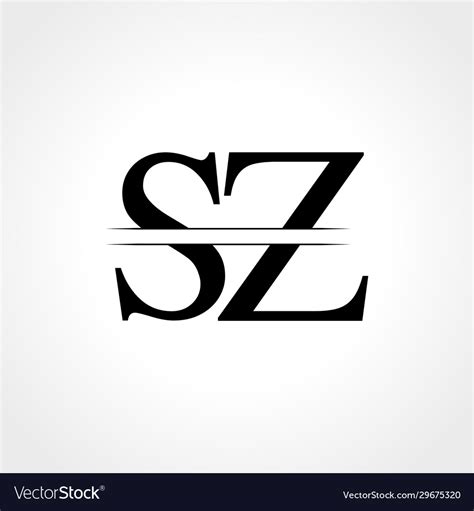 Initial Letter Sz Logo Design Template Royalty Free Vector