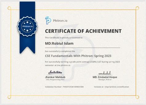 Computerscience Programming Phitron Achievement Robiul Islam Siyam