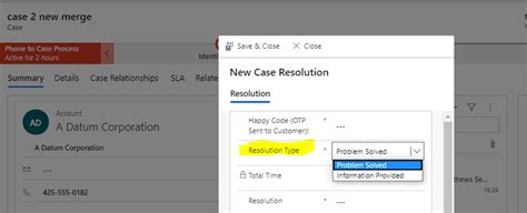 How To Control The List Of ‘resolution Type Options In The ‘case