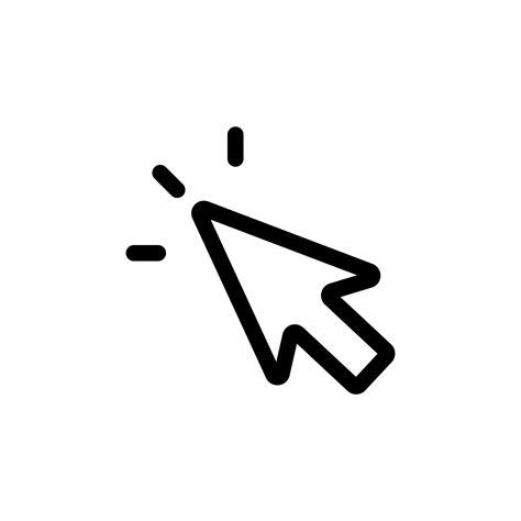 Mouse Cursor Icon With Click Emphasis Vector Vector Art At Vecteezy