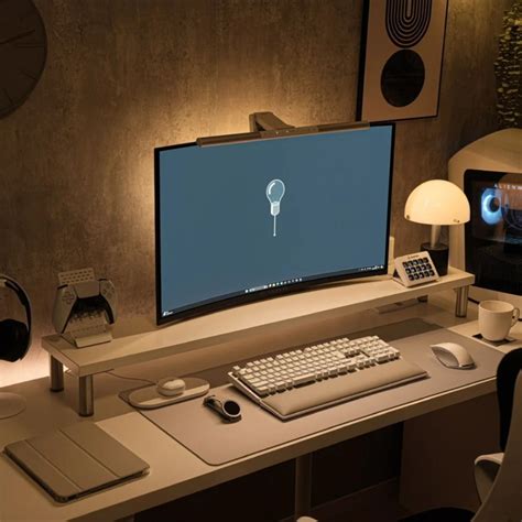 Minimalist Gaming Desk Setup With Curved Monitor In 2025 Desk Setup Minimalist Desk Gaming