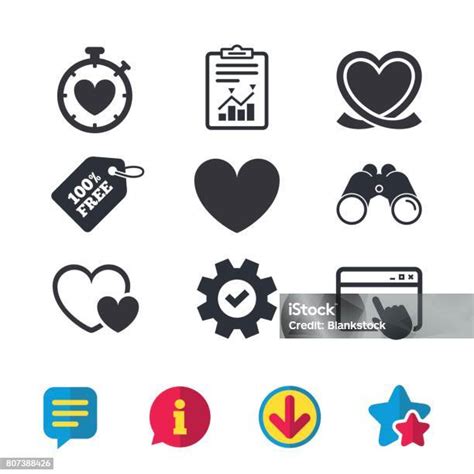 심장 리본상 아이콘크기 계시자 스톱워치 기호까지 2월에 대한 스톡 벡터 아트 및 기타 이미지 2월 공휴일 낭만주의 Istock