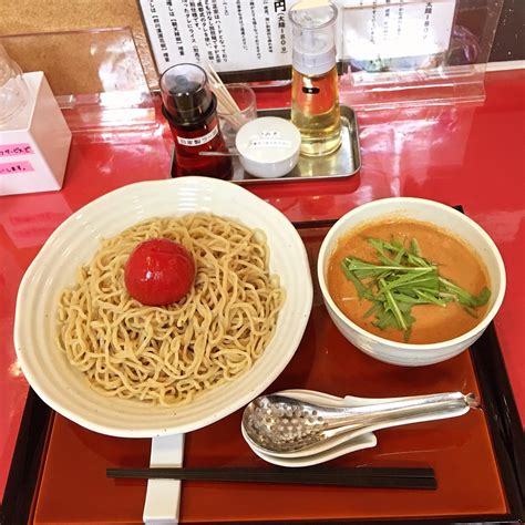 静岡藤枝焼津島田ラーメングルメ🍜🍴🍺 ☂️ ・ 今日のラーメン🍜😊🎶 ・ ＊担々麺専門店 發巳 藤枝店 ・トマト担々つけ麺 ・1300円