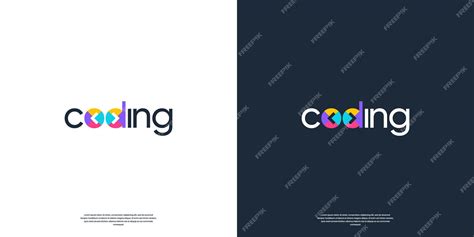 Premium Vector Colorful Coding Logo Design Template Modern Word Mark