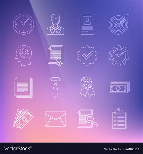 Set Line Clipboard With Checklist Stacks Paper Vector Image