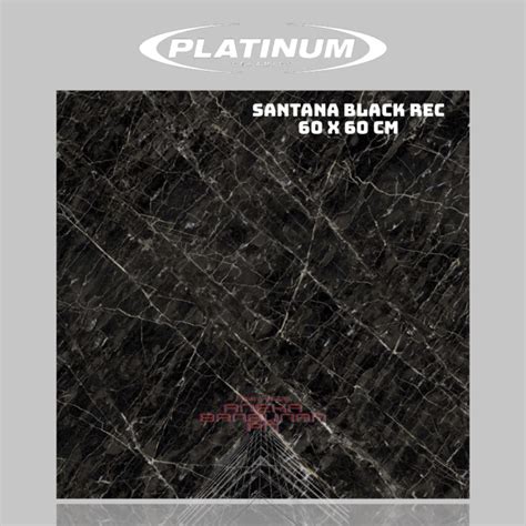 Jual Keramik Lantai PLATINUM Tile SANTANA Black Rec 60x60 KWA