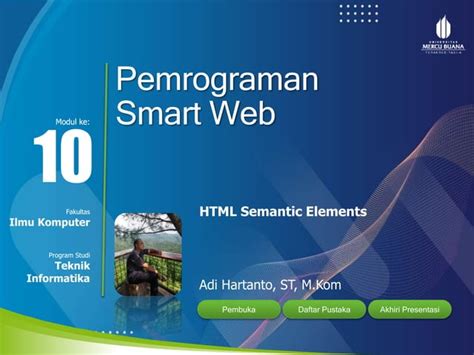 PRESENTASI PPT 10 Semantic Elements Pptx Web Design And HTML Internet