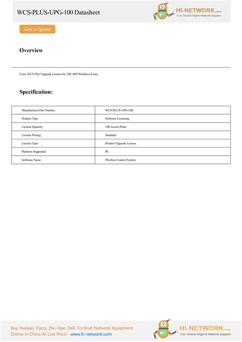 Cisco Wcs Plus Upg Datasheet By Hi Network Issuu