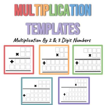 Multiplication Templates Standard Algorithm By Ms Bs Fifthies TPT