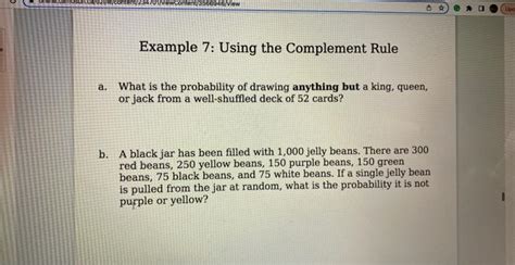 Solved Example 7 Using The Complement Rule A What Is The