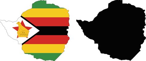 Zimbabwe Map Flag Shaped Outline Flag Vector Shaped Outline Flag Png