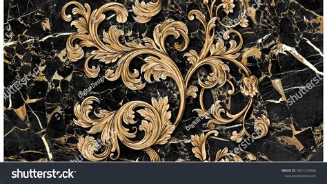 Digital Textile Design Flower Leaves Abstract Stock Illustration