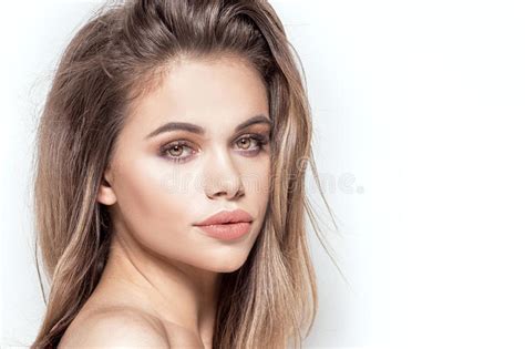 Beauty Portrait Of Attractive Girl With Glamour Makeup Stock Image