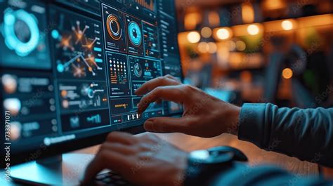 Close Up Of A Data Analysts Hands Navigating Through A Complex