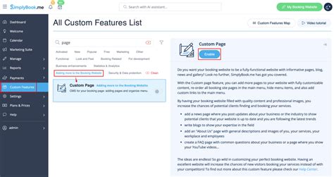 Custom Page Custom Feature Custom Page Custom Feature Simplybookme