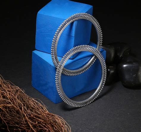Silver Oxidised Bangles Oxidised Silver Indian Ghunghroo Etsy