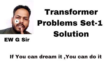 Transformer Problems Set 1 Solution Calculation Youtube