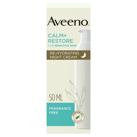 Aveeno Face Calmrestore Rehydrating Night Cream Moisturiser Ocado
