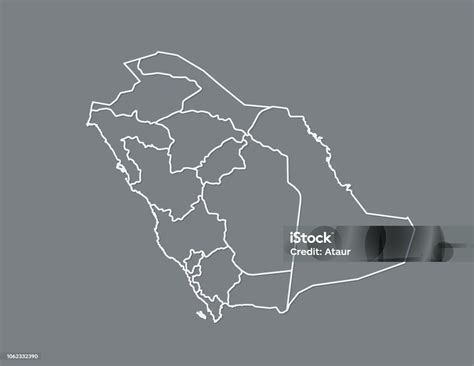 어두운 배경에 영역의 테두리와 흰색 분명 사우디 아라비아 지도 0명에 대한 스톡 벡터 아트 및 기타 이미지 0명 3차원 형태 개념 Istock