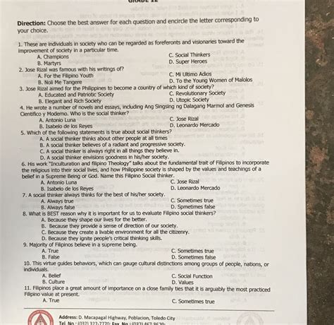Direction Choose The Best Answer For Each StudyX