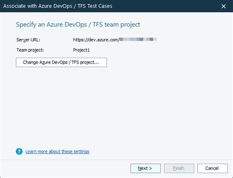 Associate With Azure DevOps TFS Test Cases Wizard TestComplete