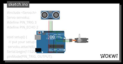 Ultra Sonic X Servo Wokwi ESP32 STM32 Arduino Simulator