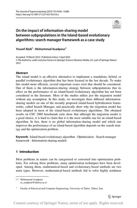 On The Impact Of Information Sharing Model Between Subpopulations In