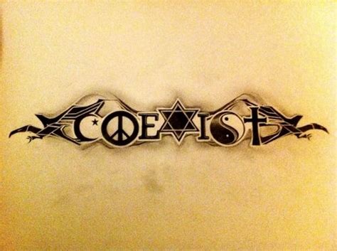 Beautiful And Unique Coexist Tattoo Design