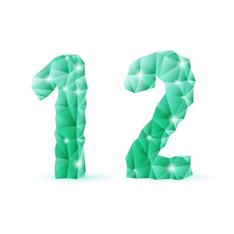 Premium Vector Emerald Green Polygonal Font