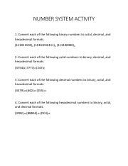 02 Lab Task NUMBER SYSTEM ACTIVITY Pdf NUMBER SYSTEM ACTIVITY 1