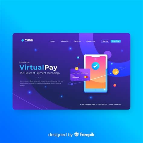 Modèle De Page De Destination Virtuelle Virtuelle Vecteur Gratuite