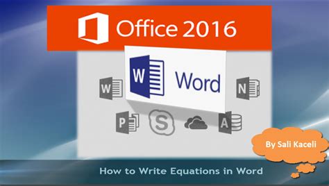 How To Write Equations In Word Kaceli TechTraining