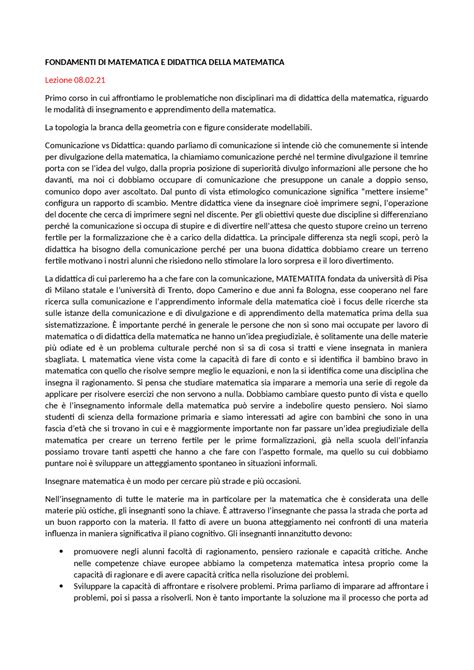 Appunti Di Fondamenti Di Matematica Docsity