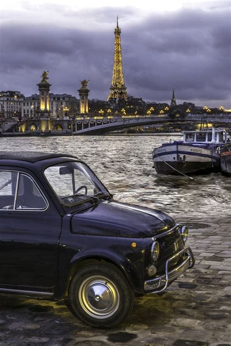 Eiffel Tower With Nice Old Car In Foreground Editorial Photo Image Of Famous Destination