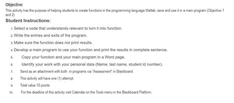 Solved Objective This Activity Has The Purpose Of Helping Chegg