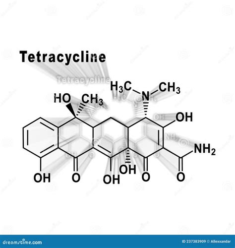 Tetracycline Antibiotic Structural Chemical Formula Royalty Free Stock