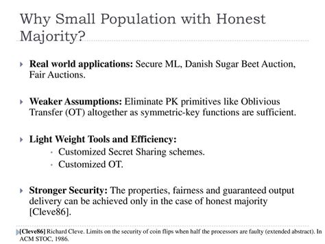Fast Secure Computation For Small Population Over The Internet Ppt