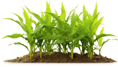 Premium Ai Image Corn Plant Frontal View Isolation