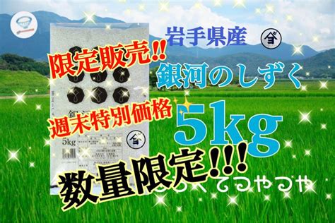 お米 特別限定価格！【岩手県産銀河のしずく5kg 】 6年連続特a！ By メルカリ