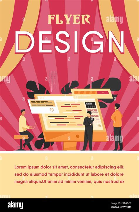 Software Developers Programming On Computer With Script Stock Vector