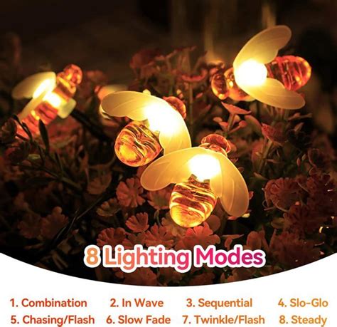 Guirlande Lumineuse Solaire Extérieure Abeilles Lumières de Jardin