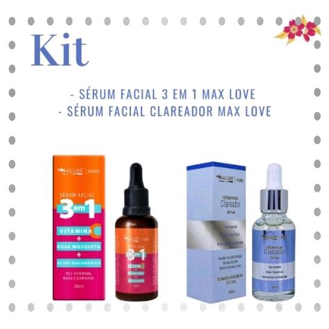 Kit Serum 3 Em 1 Serum Clareador Max Love Shopee Brasil