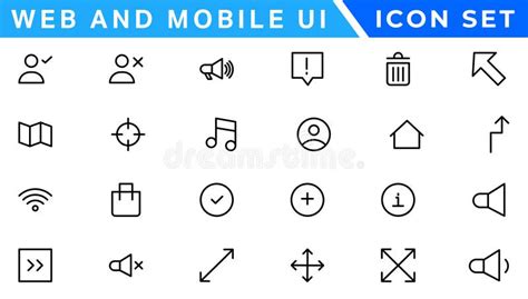 Ui Icons Set Vector For Mobile Web Social Media Business User Interface Elements For