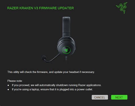 Razer Kraken V3 Firmware Updater Rz04 03770200
